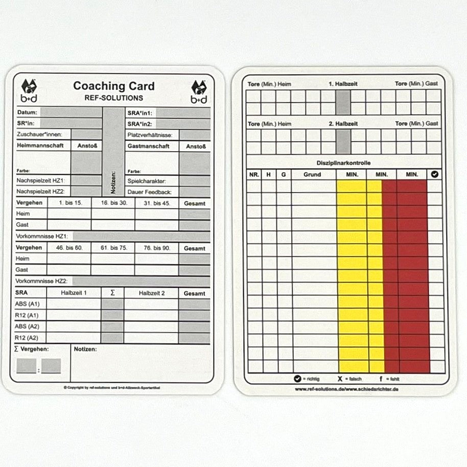 Coaching Card 50 Stück – Schiedsrichter DE